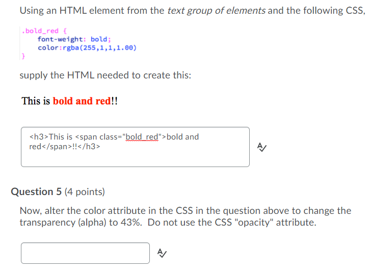 Solved Using an HTML element from the text group of elements | Chegg.com