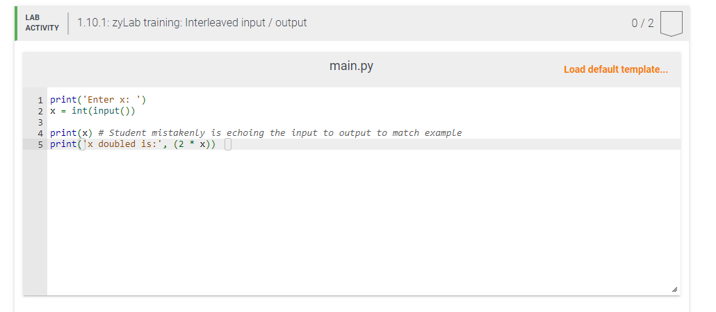 Solved main.pyLoad default template...print('Enter x ﻿: ') | Chegg.com