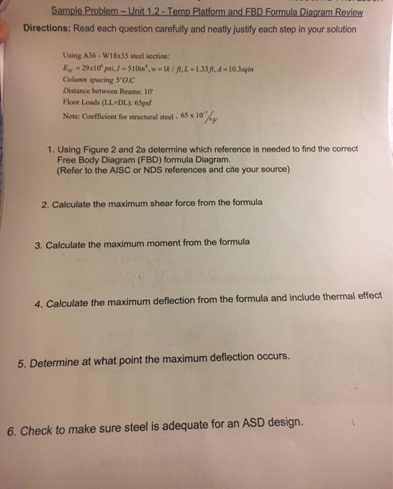 Sample Problem-Unit 1.2- Temp Platform and FBD | Chegg.com