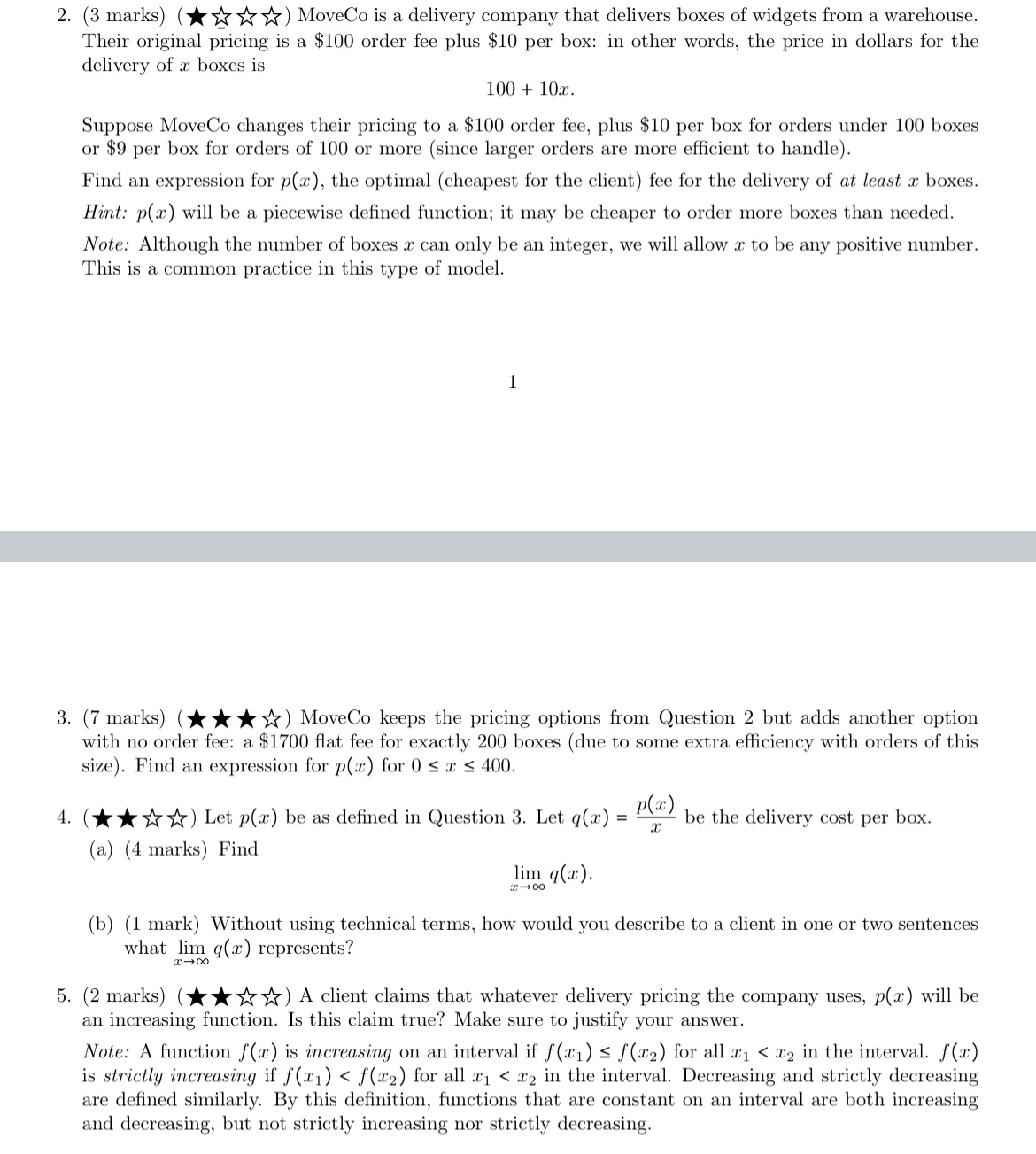 Solved 2. (3 marks) ( t文它) MoveCo is a delivery company that | Chegg.com