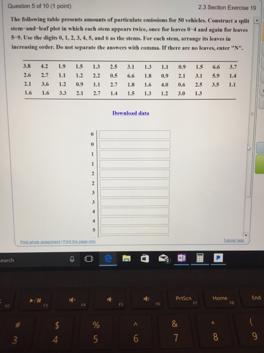 Solved The following table presents amounts of particulate | Chegg.com