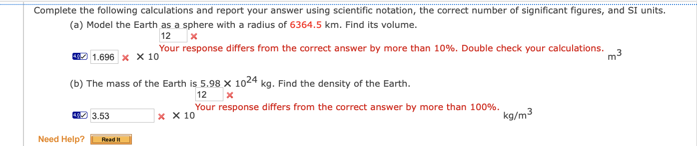 Solved Complete the following calculations and report your | Chegg.com