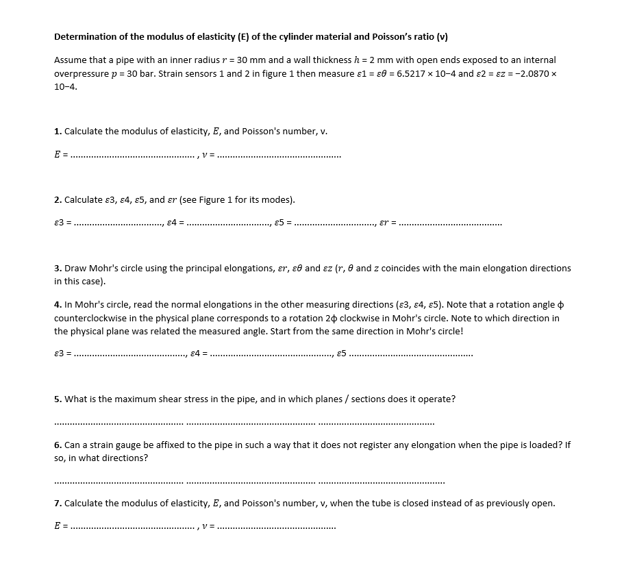 Determination of the modulus of elasticity (E) of the | Chegg.com