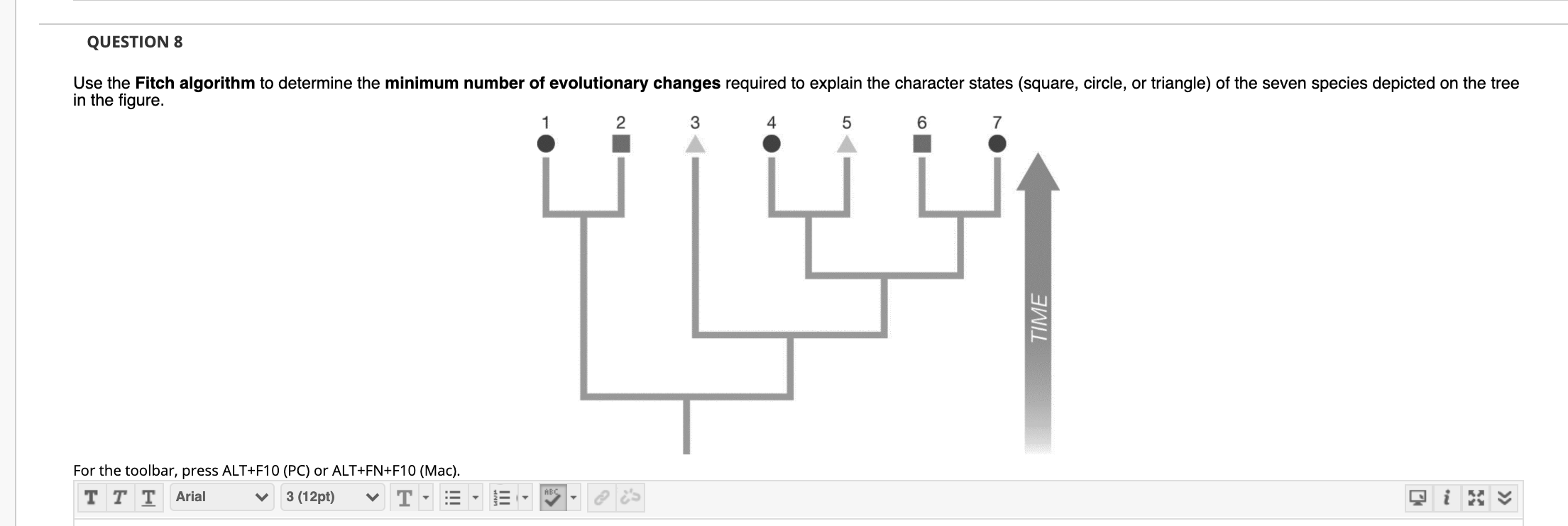 Solved Question 8 Use The Fitch Algorithm To Determine The 