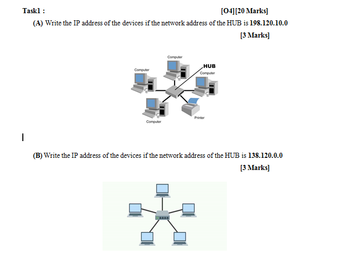 Solved Taskl 04 20 Marks A Write The Ip Address Of The
