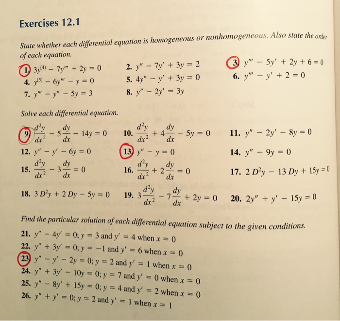 Solved State whether each differential equation is | Chegg.com
