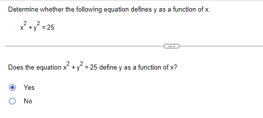 Solved Determine whether the following equation defines y as | Chegg.com