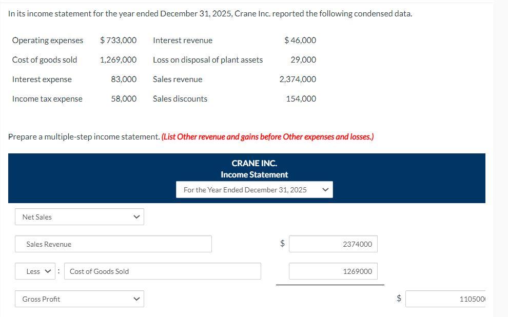 Solved In its income statement for the year ended December | Chegg.com Solved In its income statement for the year ended December | Chegg.com
