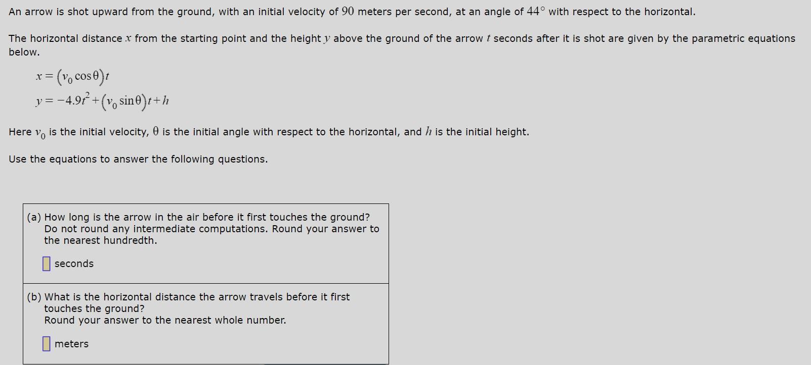 Solved An arrow is shot upward from the ground, with an | Chegg.com