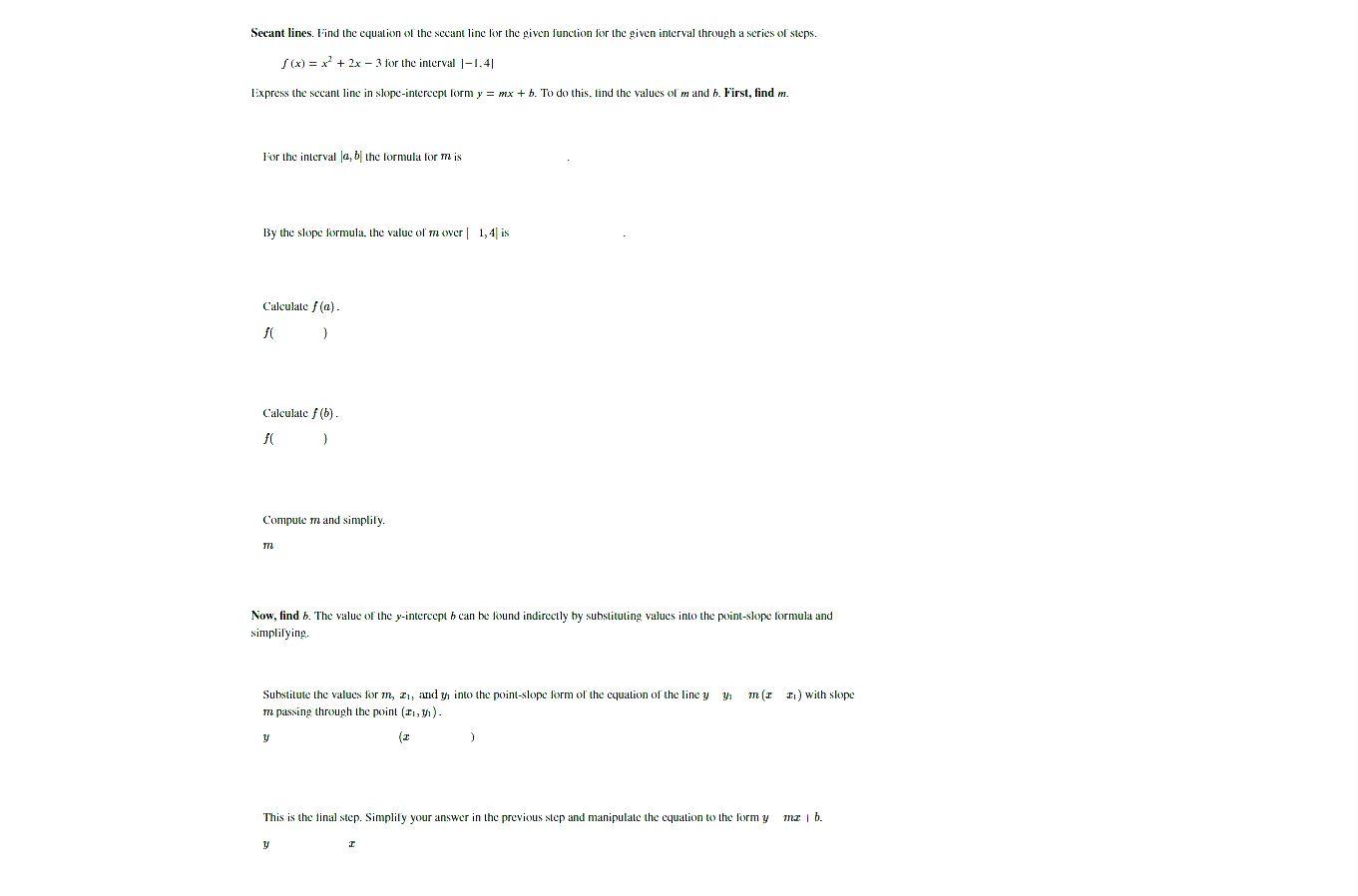 Solved Secant lines. Find the equation of the socant line | Chegg.com