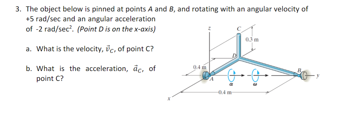 Solved 3. The object below is pinned at points A and B, and | Chegg.com