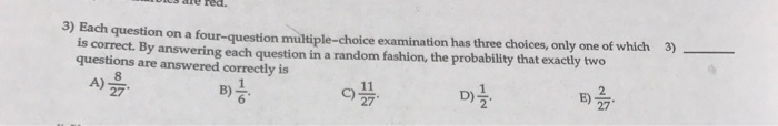 Solved Each question on a four-question multiple-choice | Chegg.com
