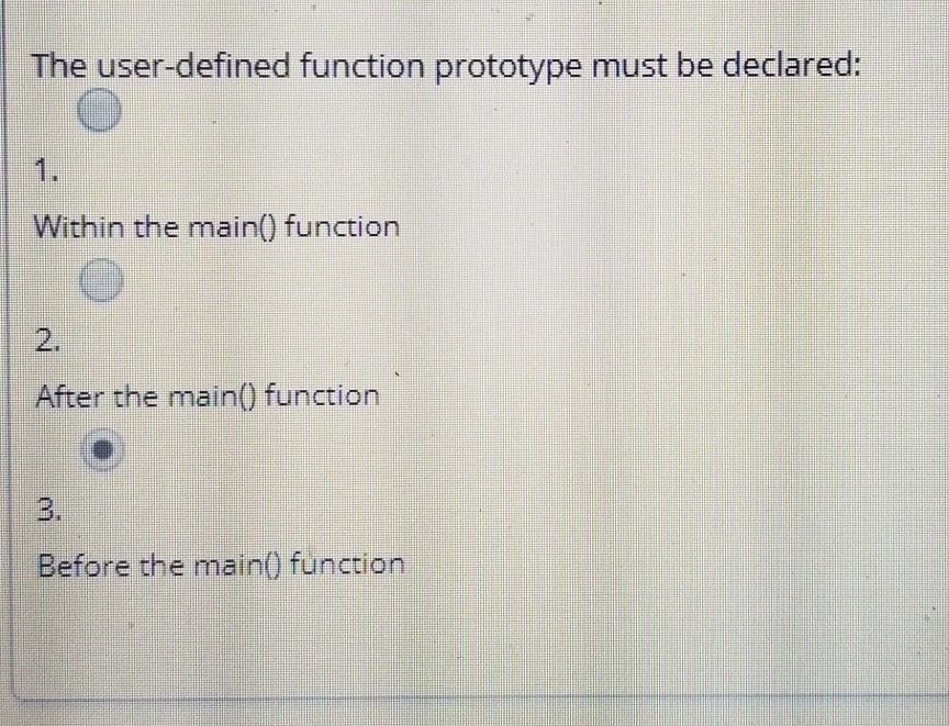 Solved The User Defined Function Prototype Must Be Declared