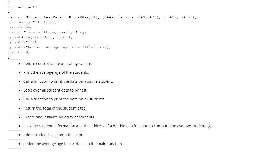 Solved #include struct Student { int studentNumber; int | Chegg.com