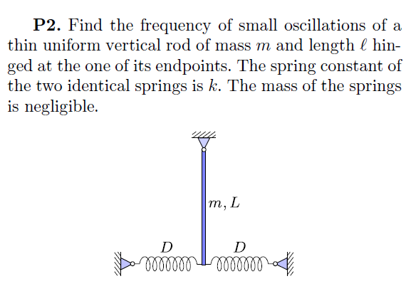 Solved P2. Find the frequency of small oscillations of a | Chegg.com