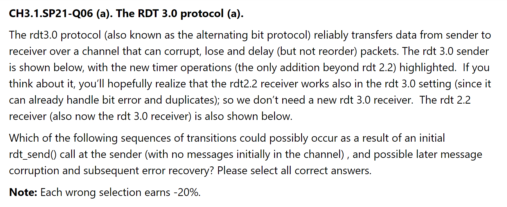 Solved CH3.1.SP21-006 (a). The RDT 3.0 protocol (a). The | Chegg.com