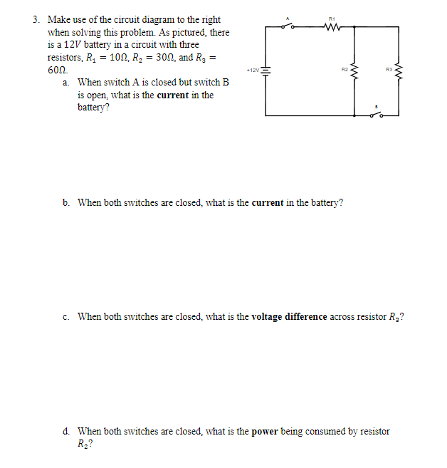 Solved Make use of the circuit diagram to the rightwhen | Chegg.com
