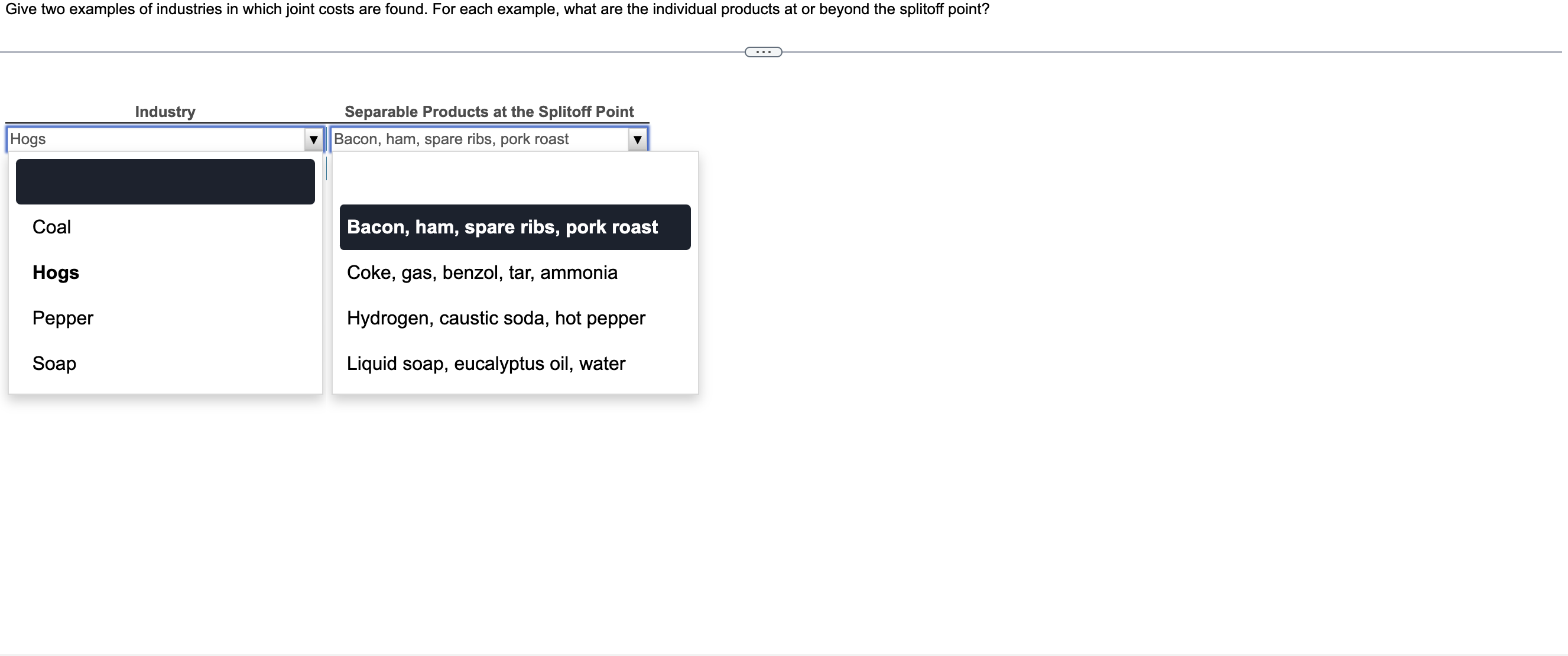 Solved Give two examples of industries in which joint costs | Chegg.com