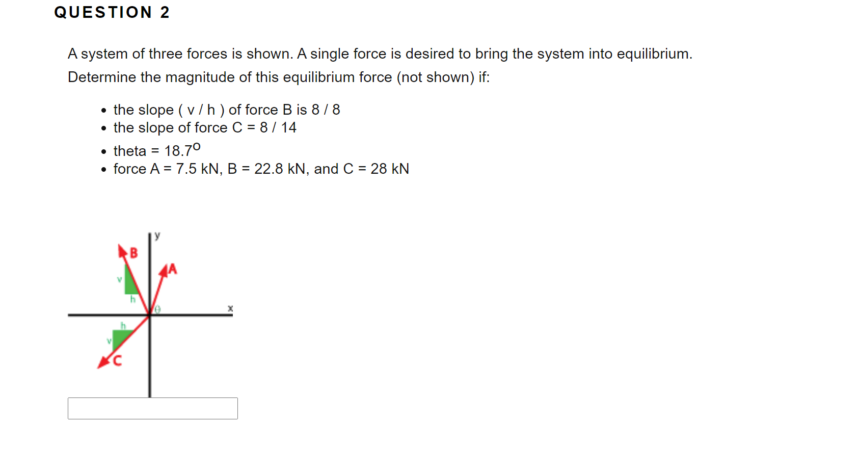 Solved QUESTION 2 A system of three forces is shown. A | Chegg.com