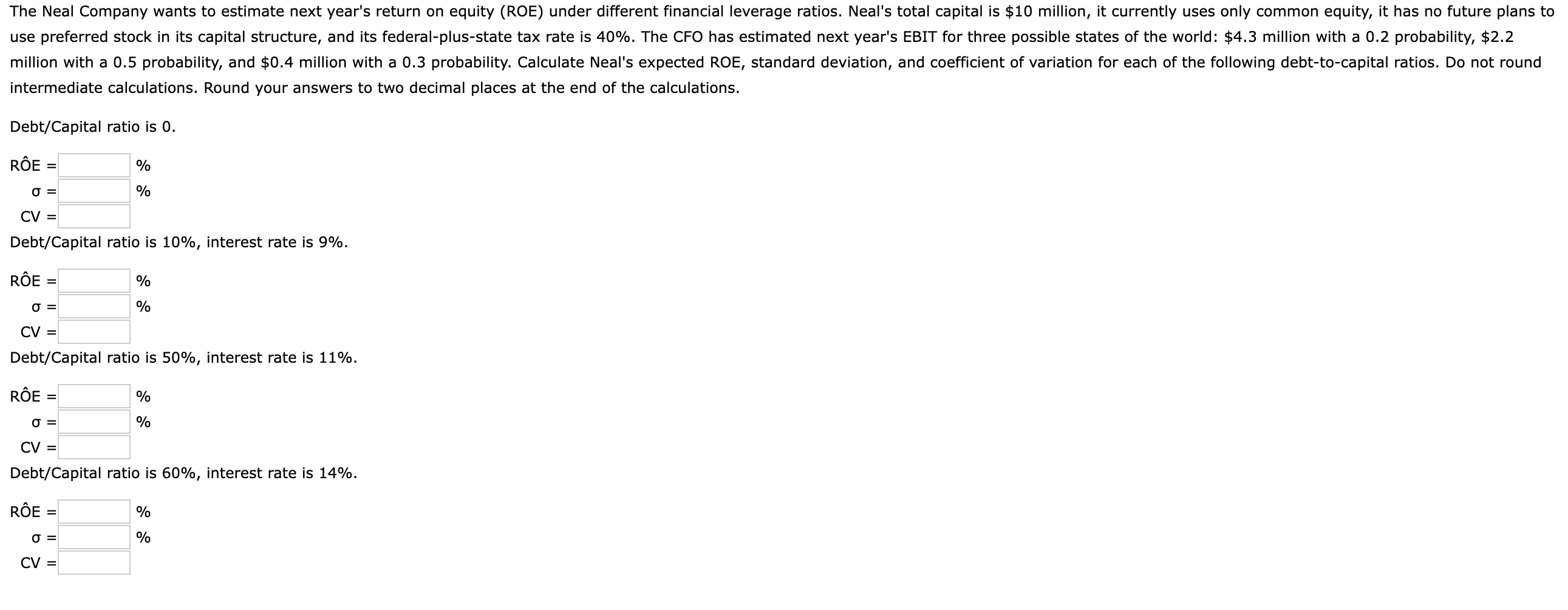 Solved intermediate calculations. Round your answers to two | Chegg.com