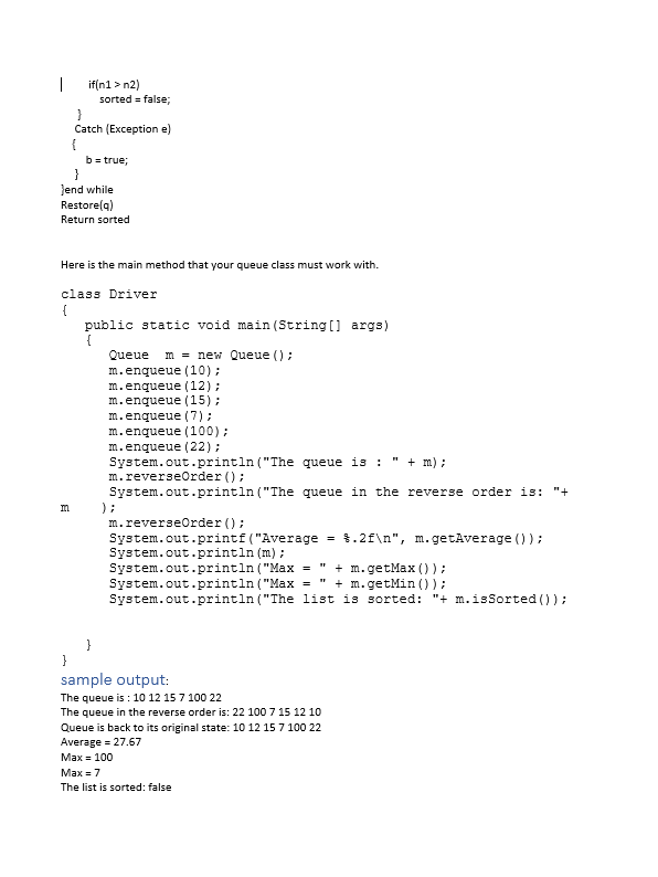 Solved bbjectives Practice Queue and Exception handling | Chegg.com