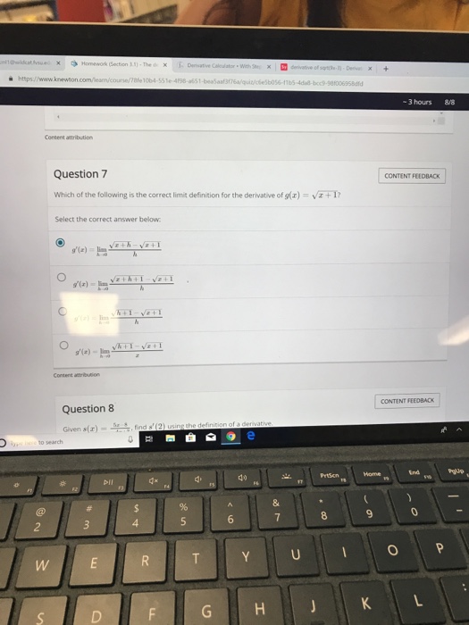 Solved -3 hours 88 Content attribution Question 7 Which of | Chegg.com