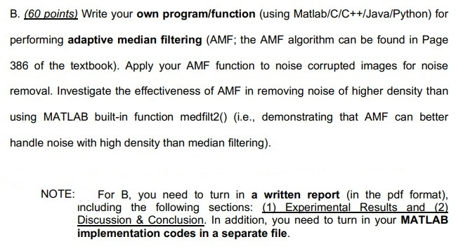B. 60 points) Write your own program/function (using | Chegg.com