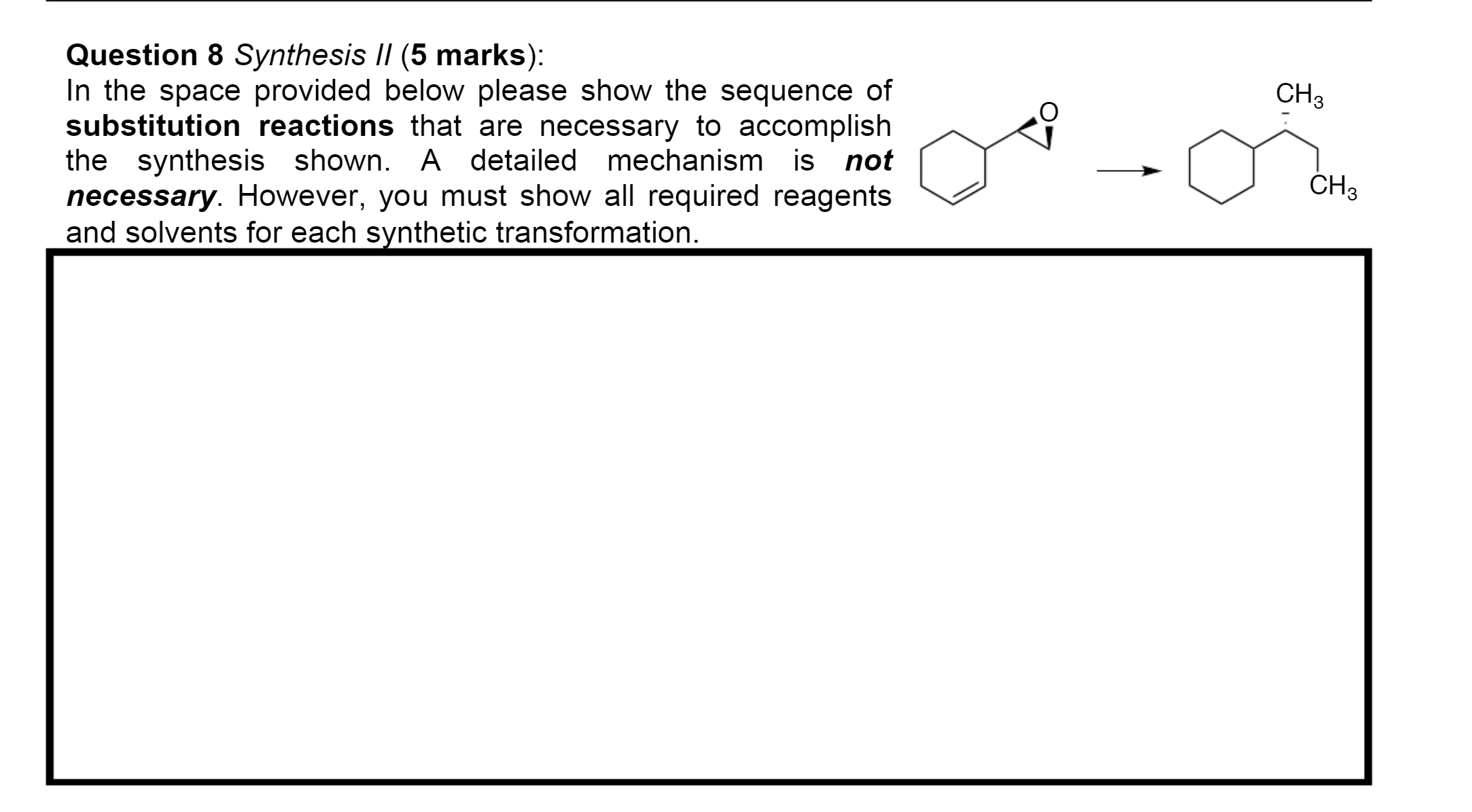 Solved Question 8 Synthesis // (5 marks): In the space | Chegg.com