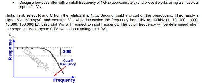 Design a low pass filter with a cutoff frequency of | Chegg.com