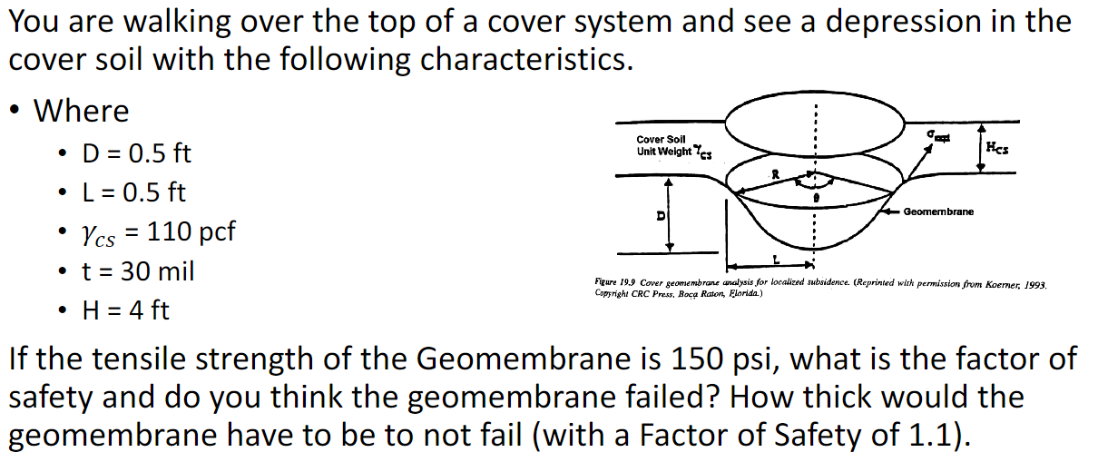 Solved You are walking over the top of a cover system and | Chegg.com