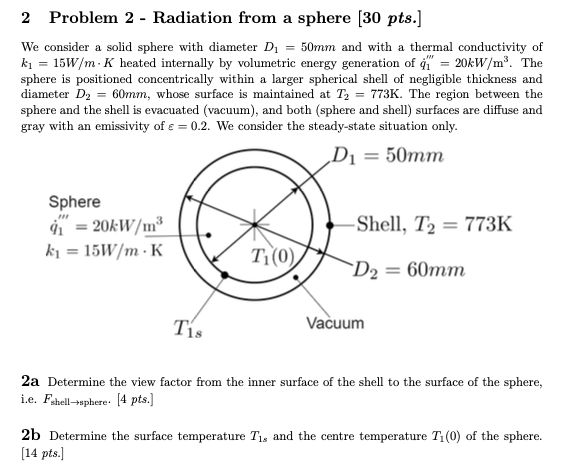 Solved 2 Problem 2 - Radiation from a sphere [30 pts.] We | Chegg.com