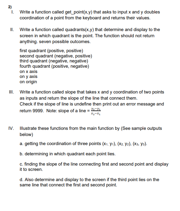 Solved C++ 2) I. Write a function called get_point(x,y) that | Chegg.com