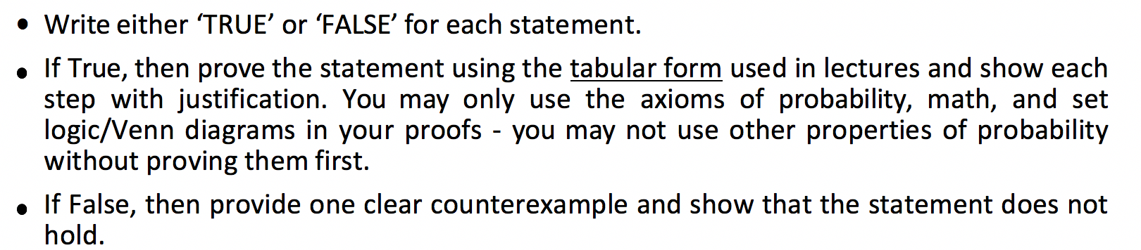 Solved • Write either 'TRUE' or 'FALSE' for each statement. | Chegg.com