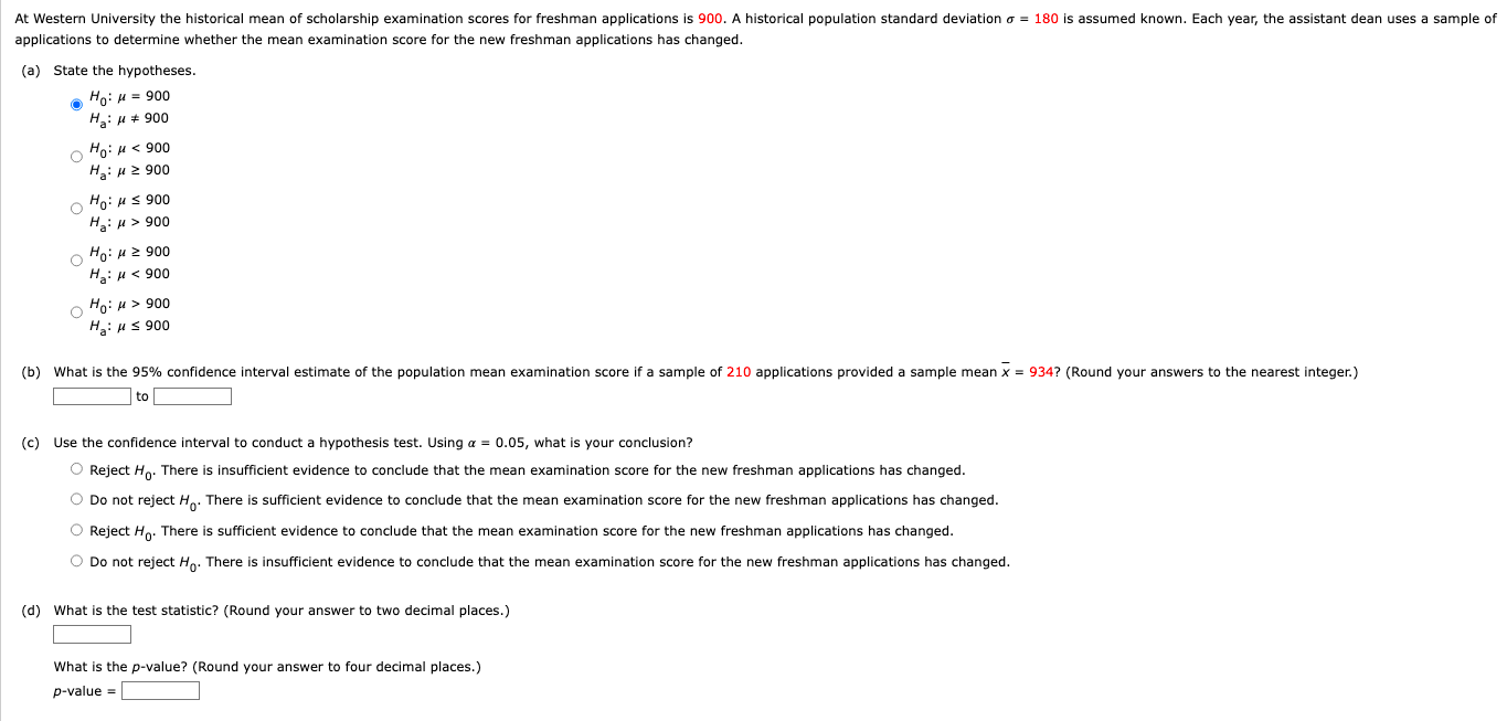 Solved applications to determine whether the mean | Chegg.com