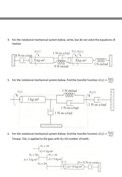 Solved For the rotational mechanical system below, write, | Chegg.com Solved For the rotational mechanical system below, write, | Chegg.com