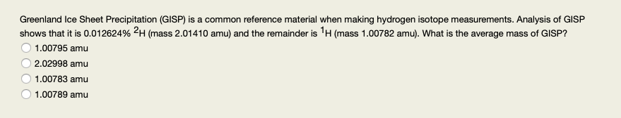 Solved Greenland Ice Sheet Precipitation (GISP) is a common | Chegg.com