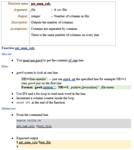 Solved Library file description - Write a library file | Chegg.com