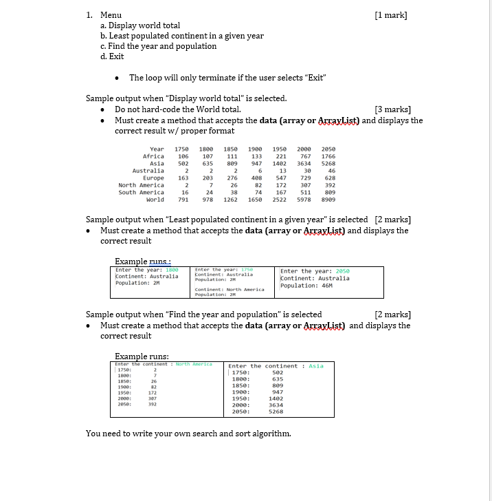 Solved Data Note: The first column represents (year) 1750. | Chegg.com
