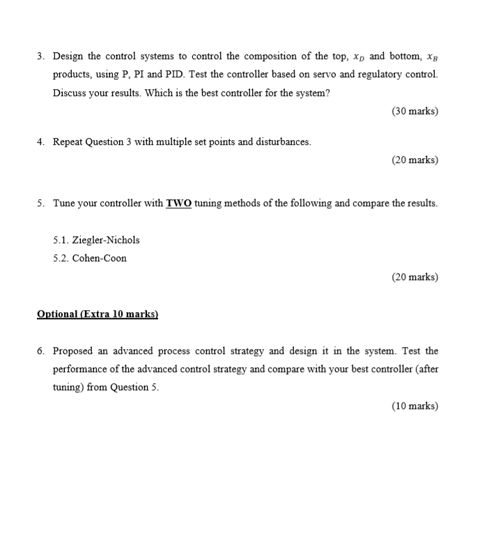 3. Design the control systems to control the | Chegg.com