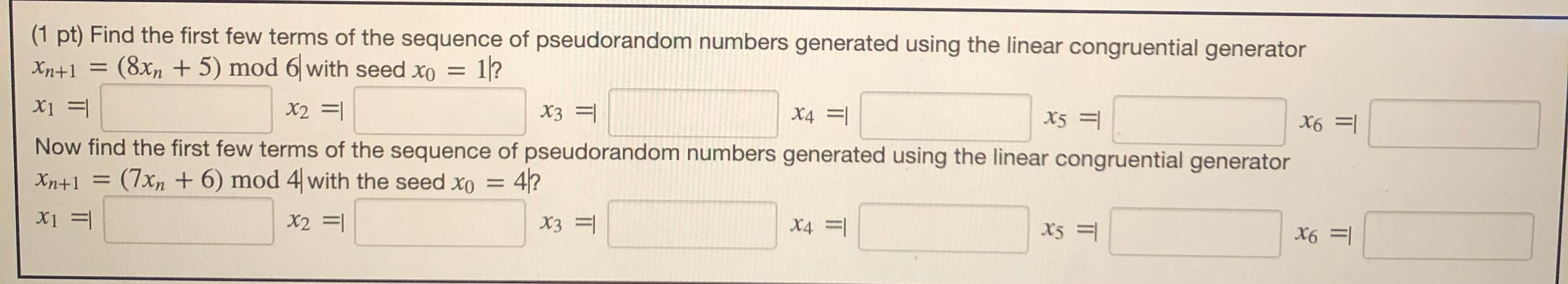 Solved (1 pt) Enter Tor F depending on whether the statement | Chegg.com