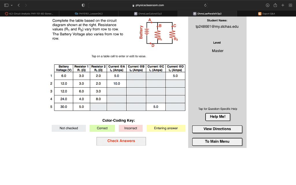 Solved F physicsclassroom.com OÜ + 88 POhms LawCalens2p2 P | Chegg.com