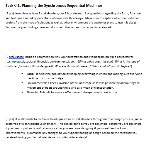 Solved Task C-1: Planning the Synchronous Sequential | Chegg.com