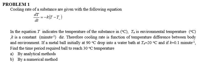 Solved PROBLEM 1Cooling rate of a substance are given with | Chegg.com