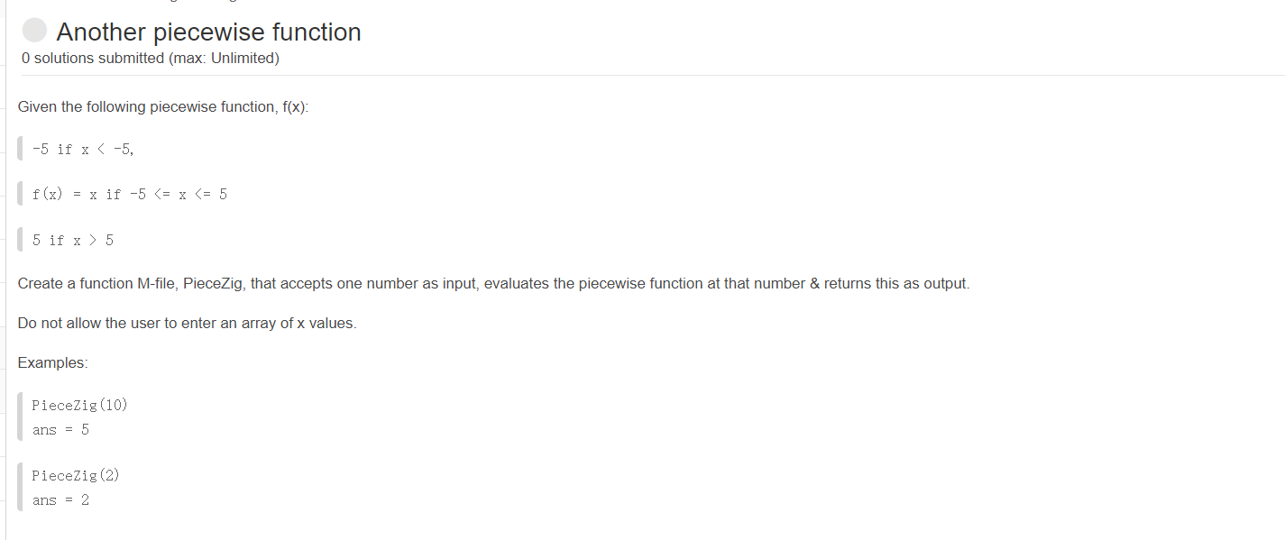 Solved Another piecewise function O solutions submitted | Chegg.com