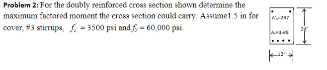 Solved Problem 2: For the doubly reinforced cross section | Chegg.com