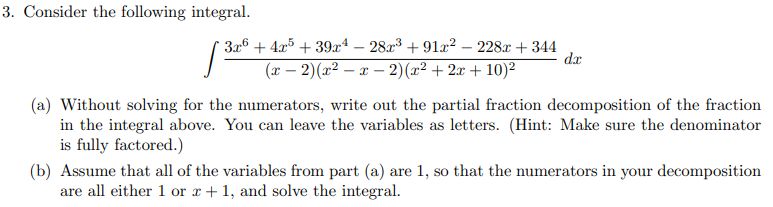 Solved 3. Consider the following integral. | Chegg.com