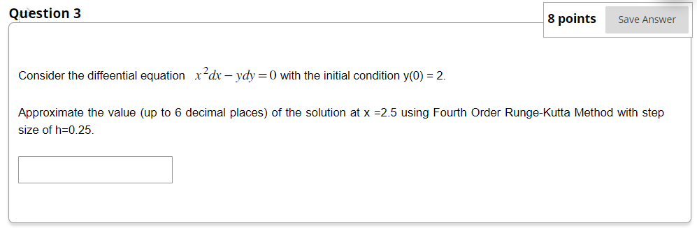 Solved Consider the diffeential equation x2dx−ydy=0 with the | Chegg.com