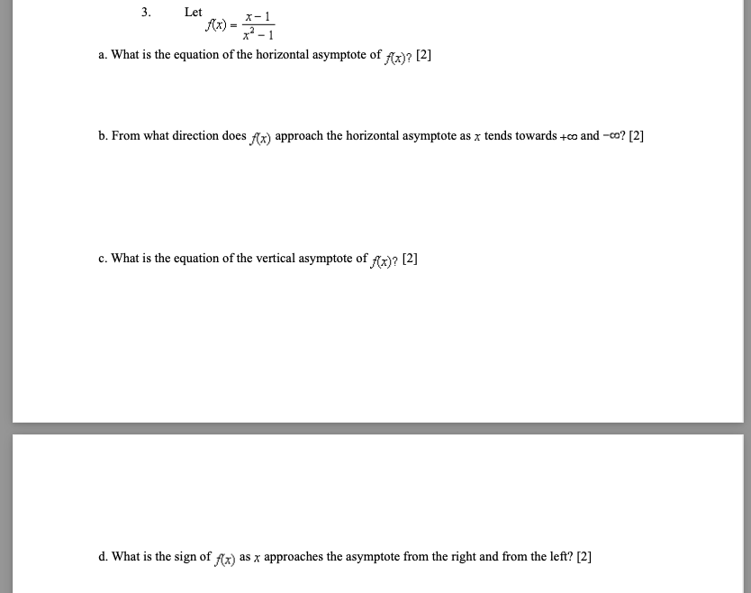 Solved 3 Let F x x2 1x 1 A What Is The Equation Of The Chegg