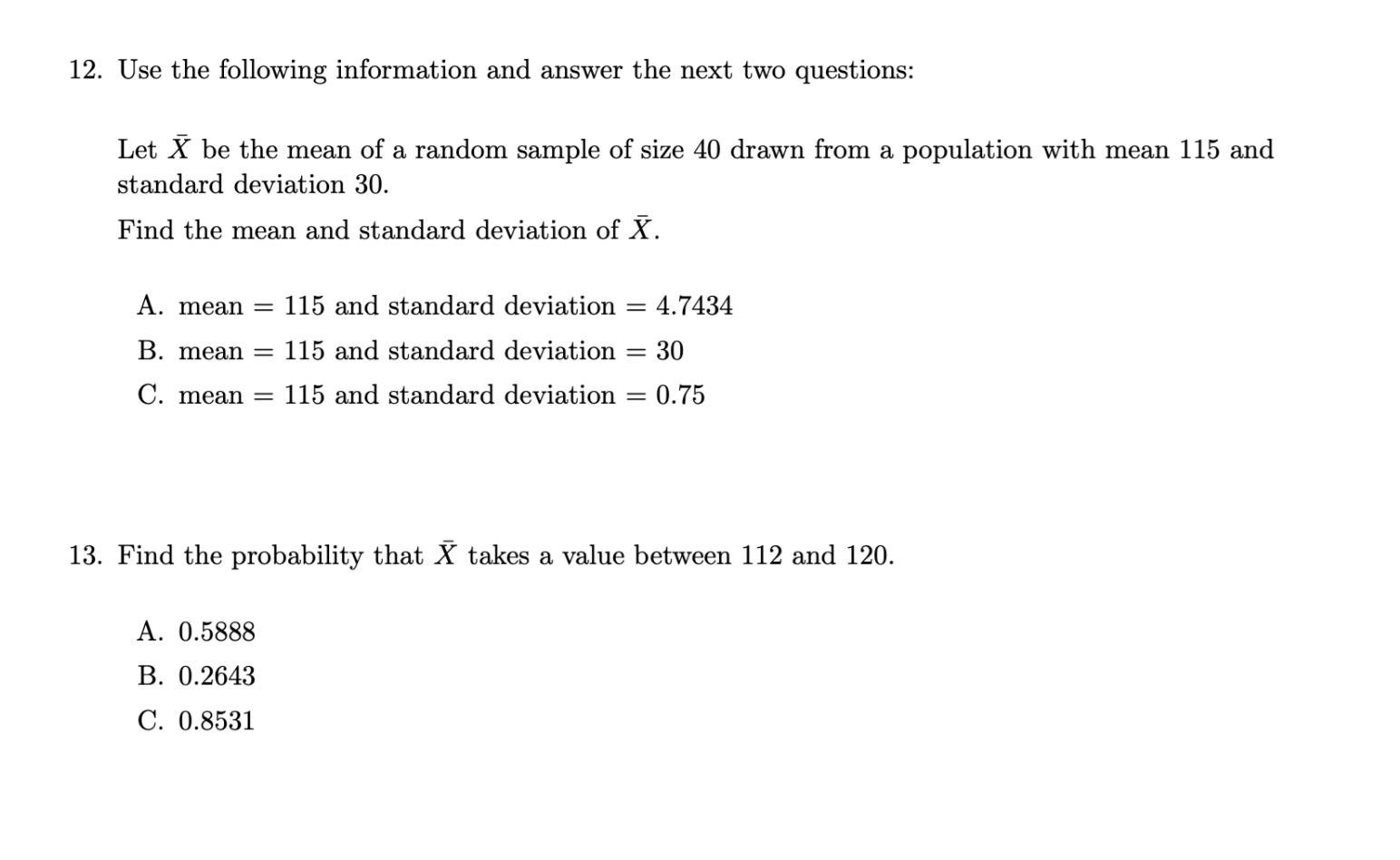 Solved 12. Use the following information and answer the next | Chegg.com