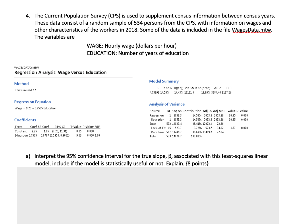 The Current Population Survey (CPS) is used to | Chegg.com
